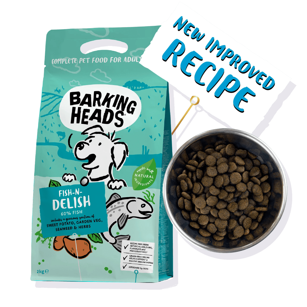 Fish-N-Delish Grain Free Dog Food – Barking Heads & Meowing Heads